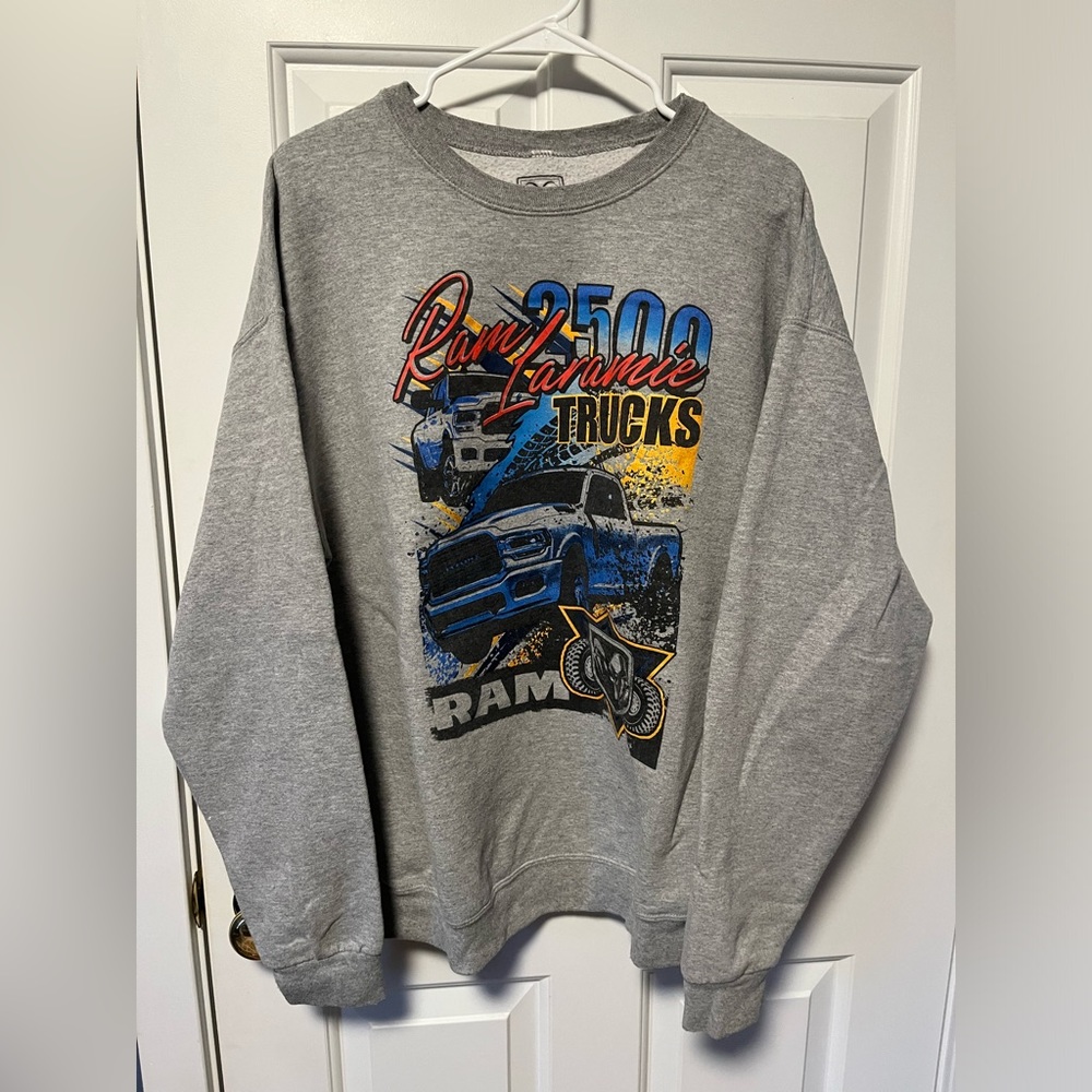 Dodge Ram Laramie Grey Crewneck Sweatshirt - Gem